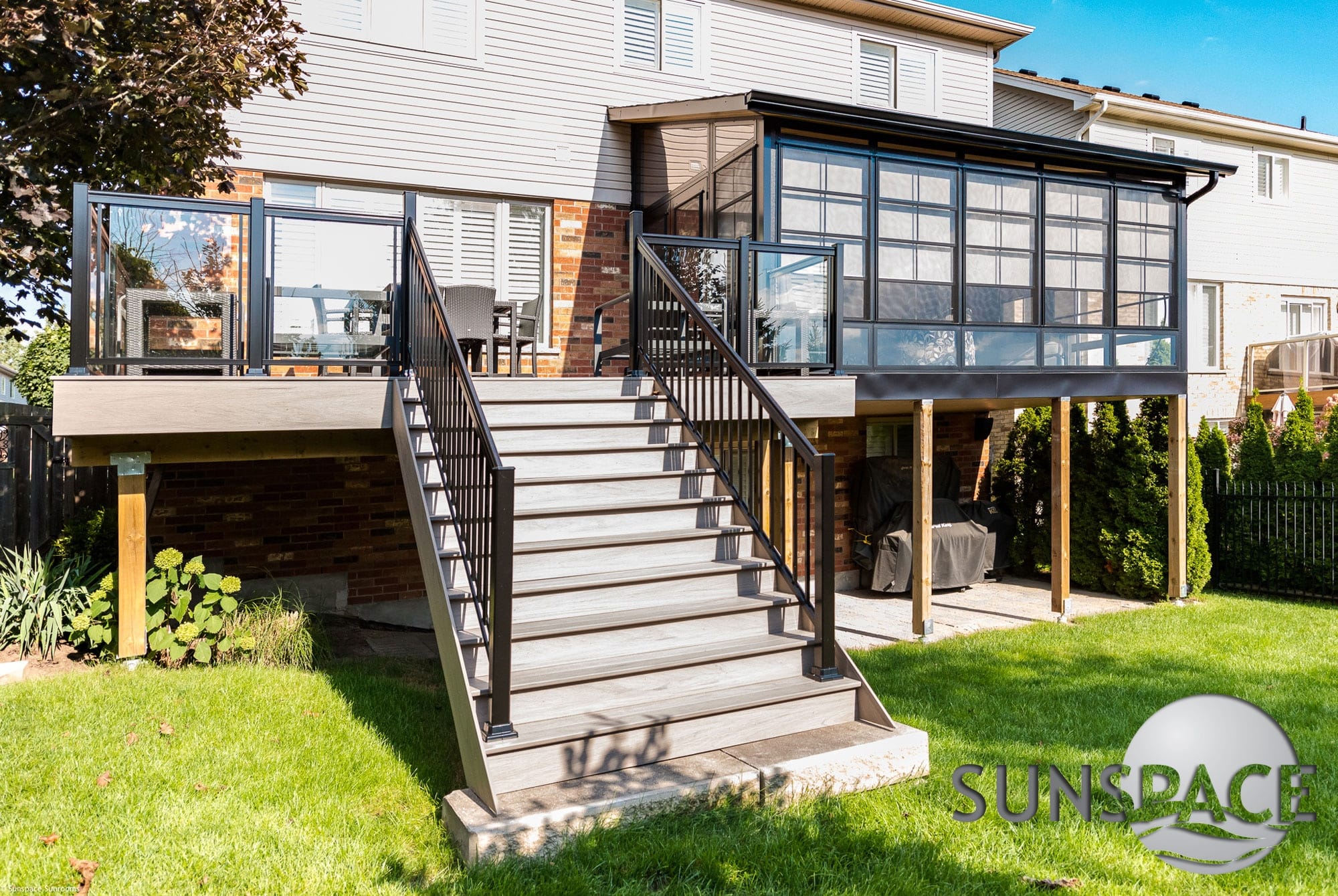 Aluminum Railing with Glass - Parkland Sunrooms